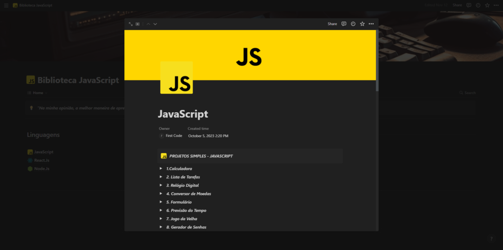 Biblioteca JavaScript – Uma biblioteca de códigos 100% focada em JavaScript